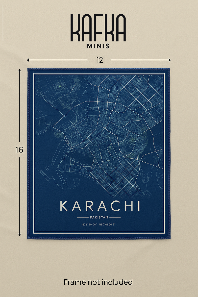 Karachi Map Mini Canvas – kafka